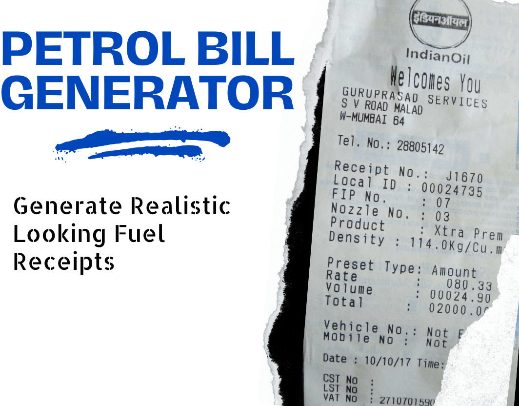 Online Petrol Bill Generator - Generate Fuel Bill online